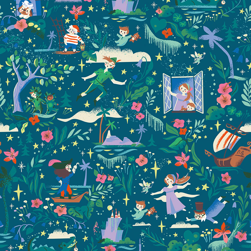 Forever Neverland Main Night by Jill Howarth for Riley Blake Fabrics C ...