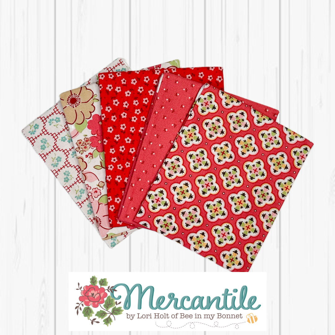 Custom Red Fat Quarter Bundle (5 fabrics) from Mercantile by Lori Holt ...